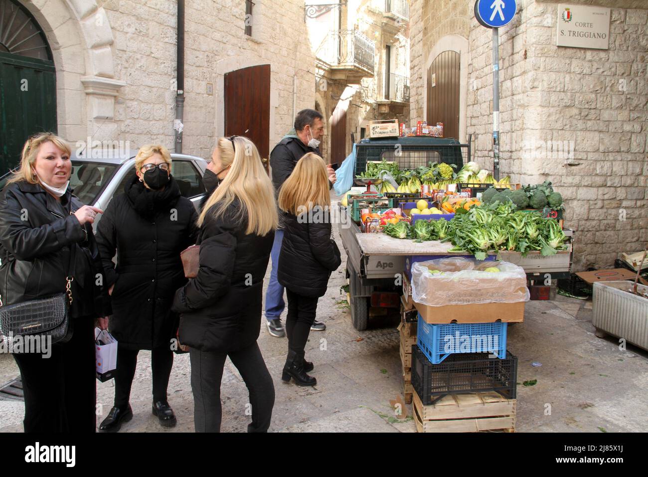 Fresh fruits and vegetables sold on the streets of Bari, Italy Stock ...