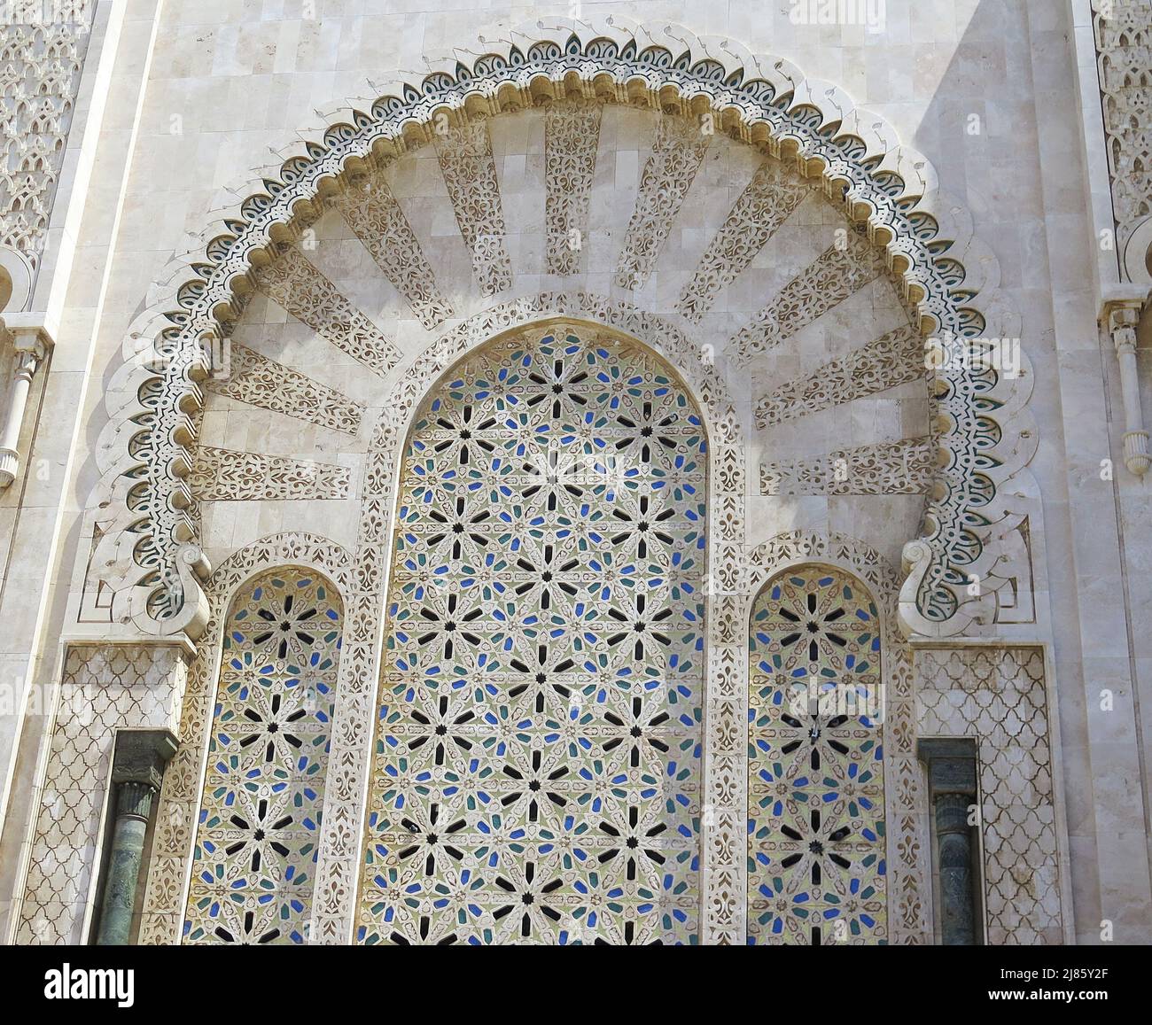 Architectural detail of doors and arches of the HassanII Minaret in ...