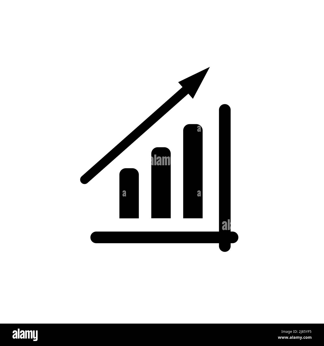 Growing graph vector icon. Growing graph symbol Stock Vector Image ...