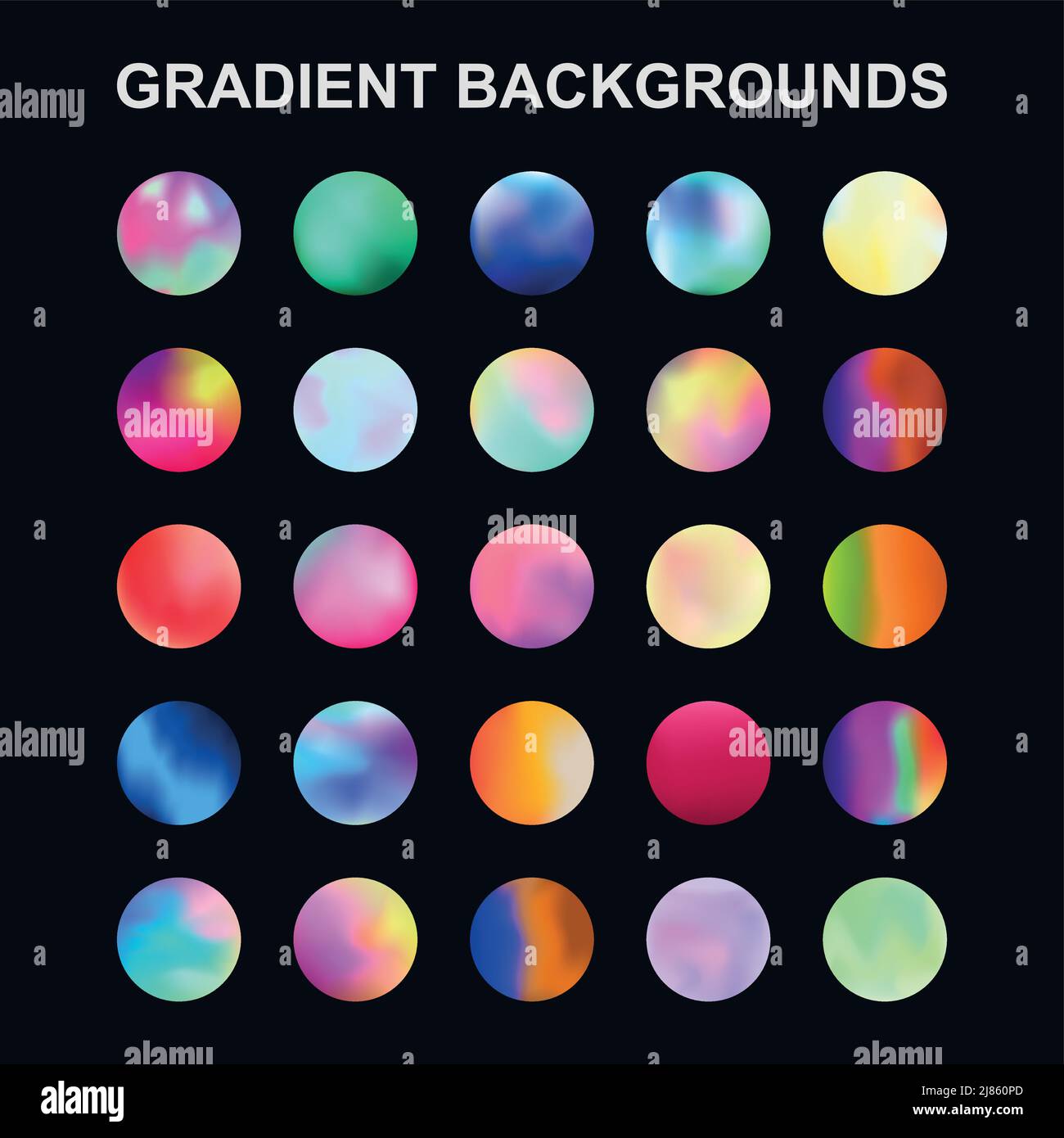 Set of 25 different gradient texture backgrounds - Vector illustration ...