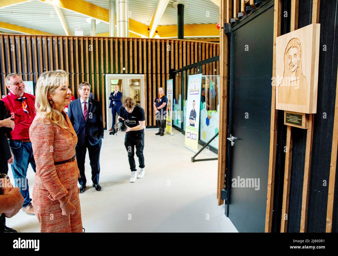 Queen Maxima visiting the water scouts at Zeewolde scouting estate ...