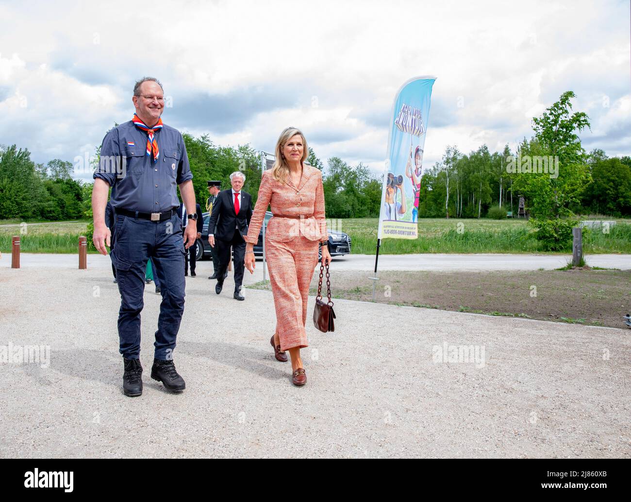 Queen Maxima visiting the water scouts at Zeewolde scouting estate ...