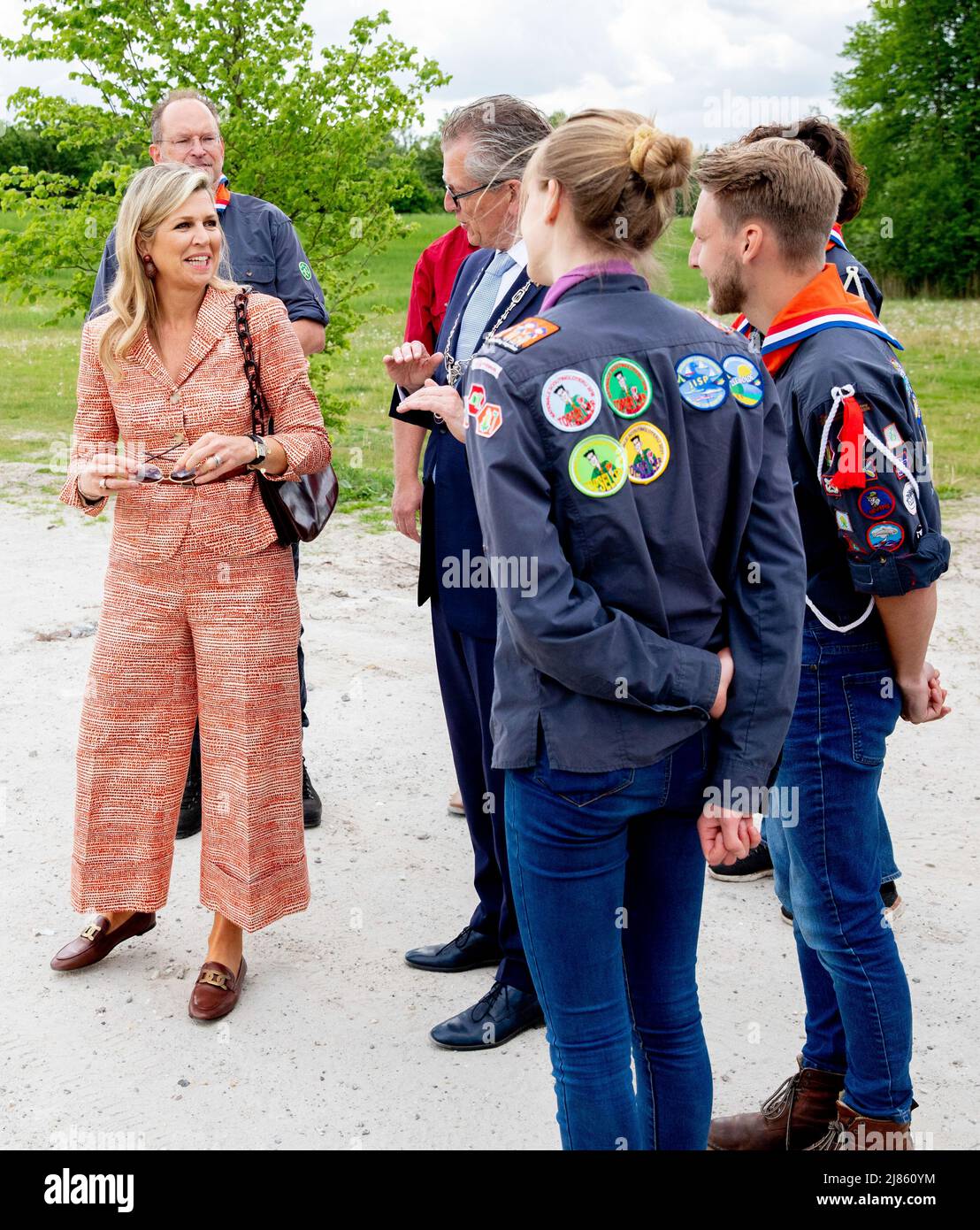 Queen Maxima visiting the water scouts at Zeewolde scouting estate ...