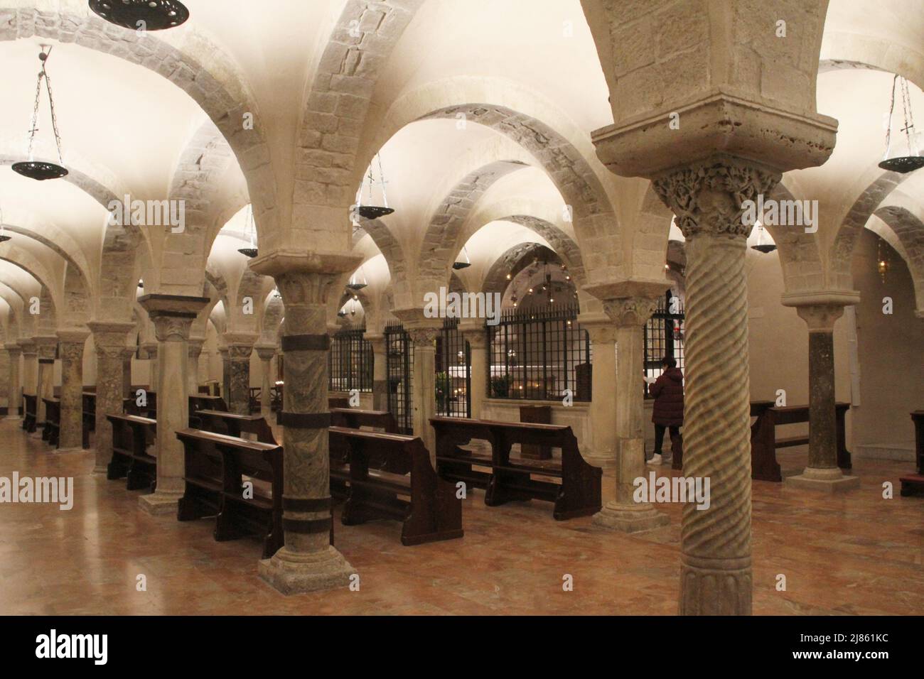 Bari, Italy. The crypt of the Pontifical Basilica of Saint Nicholas ...