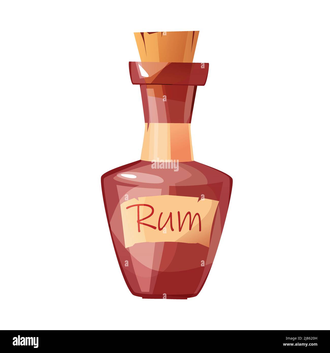 Rum pirate bottle. Cartoon vector illustration on white background ...