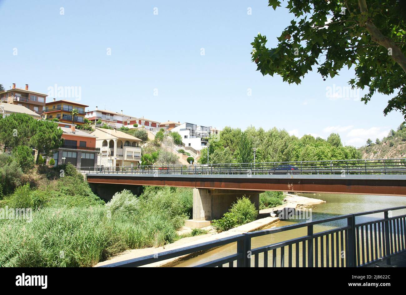 Bridge over the Cardener river in Suria, Bages region, Barcelona ...