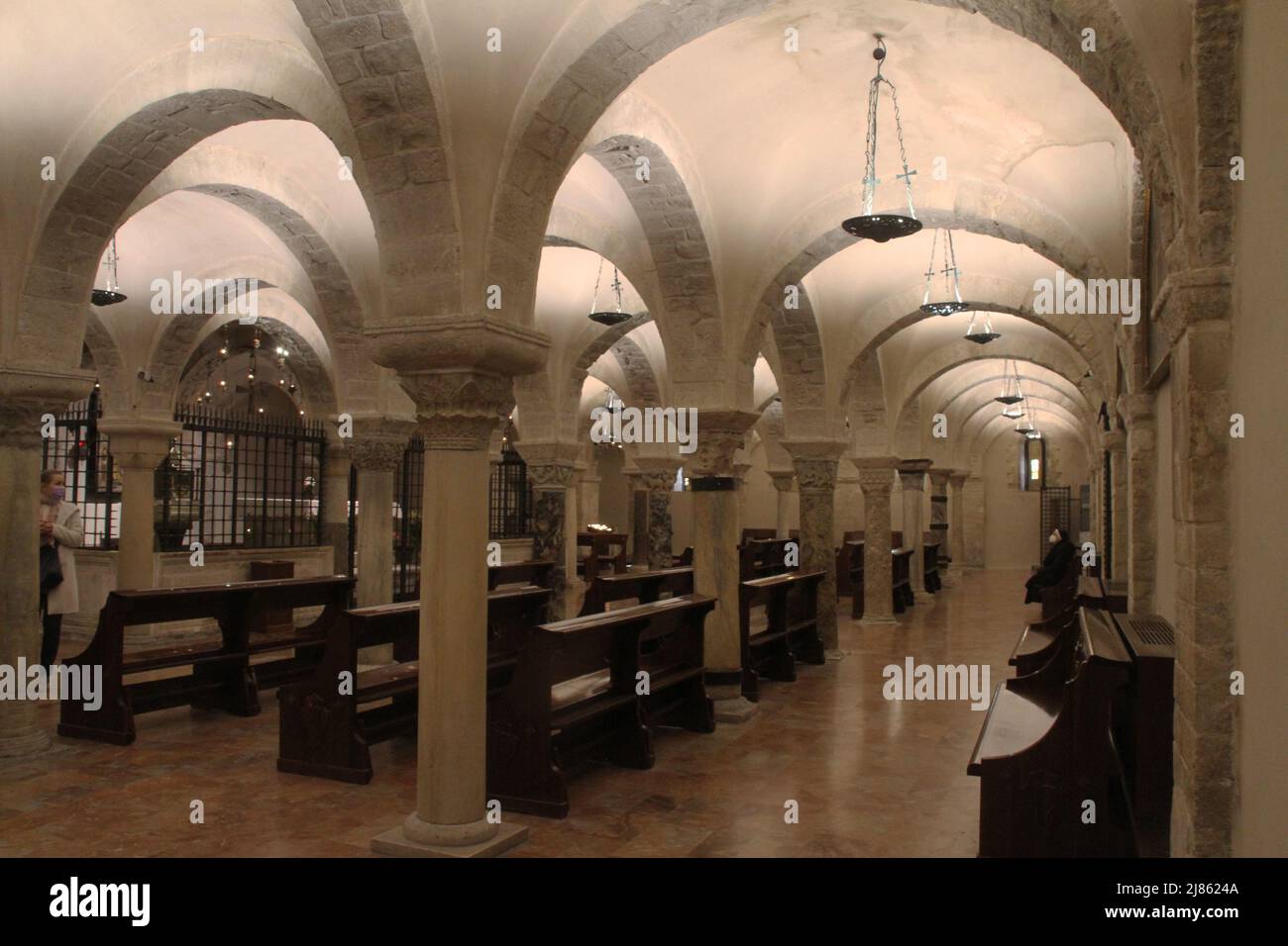 Bari, Italy. The crypt of Basilica of Saint Nicholas (Basilica San ...
