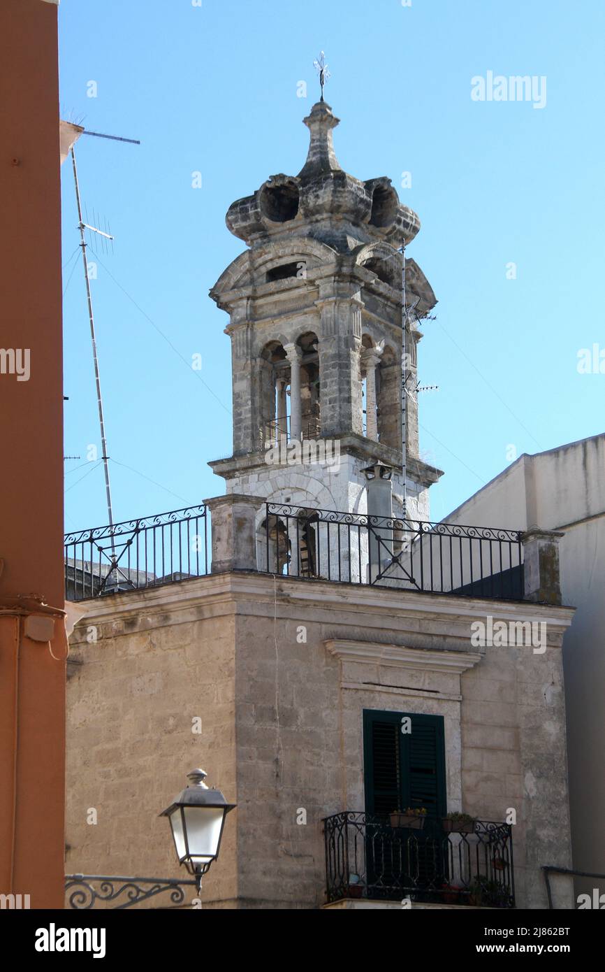 Bari, Italy. The bell tower of Chiesa di San Giacomo (St. James Church ...