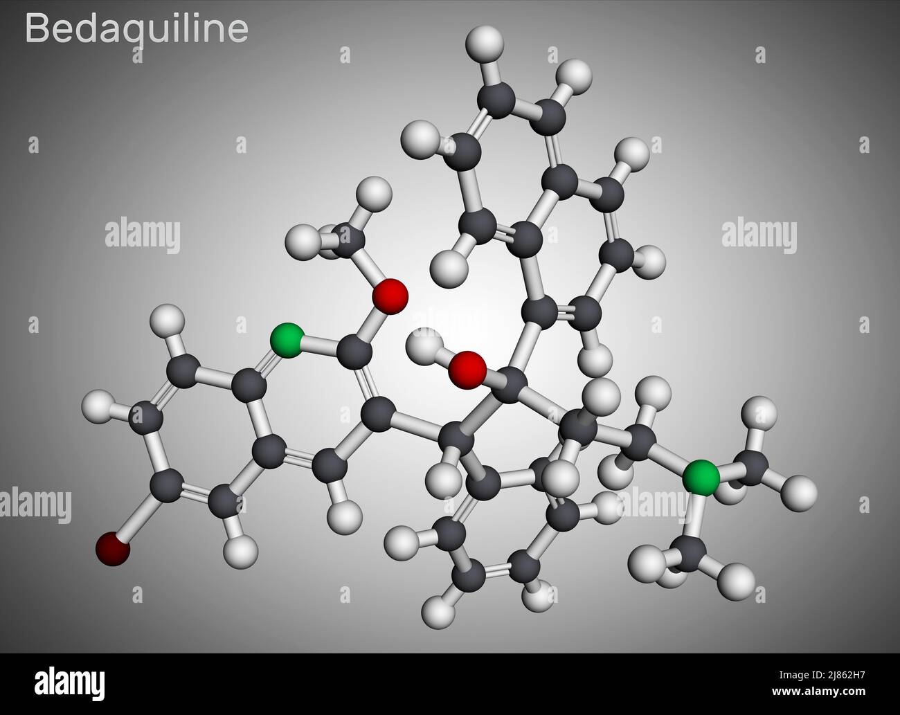Bedaquiline antituberculosis drug molecule. It is diarylquinoline ...