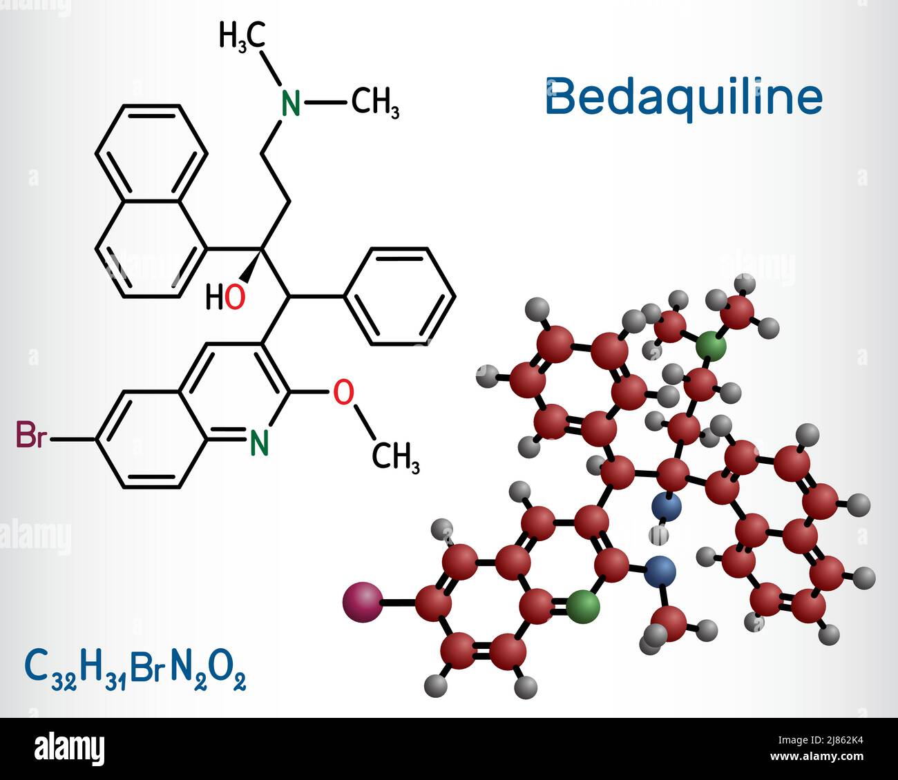 Bedaquiline antituberculosis drug molecule. It is diarylquinoline ...