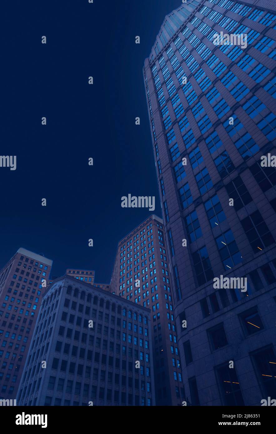 Modern office towers in Detroit downtown Stock Photo - Alamy
