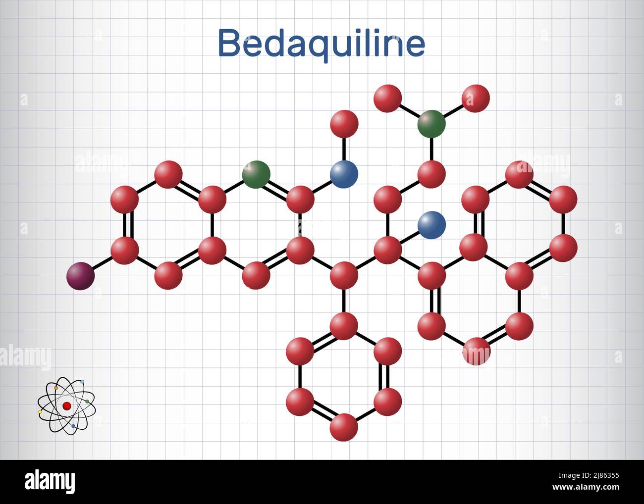 Bedaquiline antituberculosis drug molecule. It is diarylquinoline ...