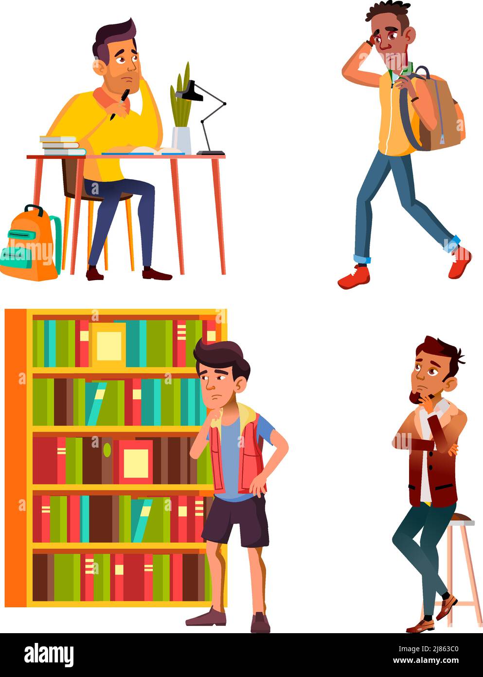 Thinking Student For Solve Problem Set Vector Stock Vector Image & Art ...