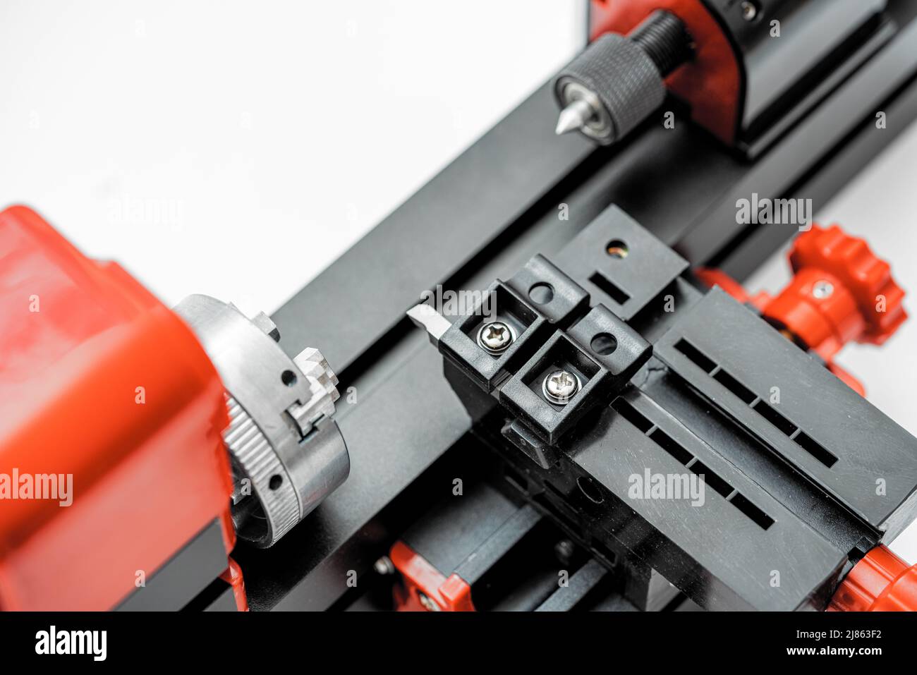 Small diy turning lathe machine for education and hobby Stock Photo - Alamy