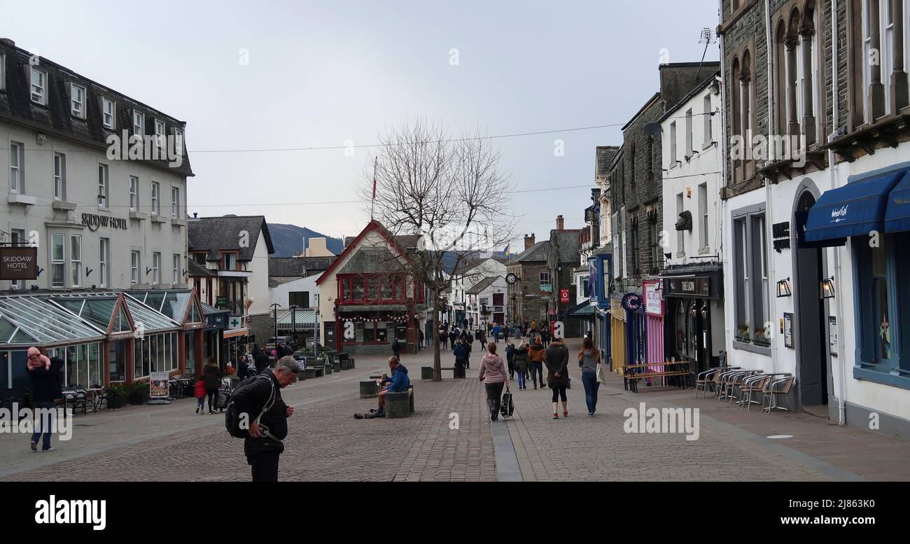 Main Street Keswick Lake District Cumbria Stock Photo - Alamy