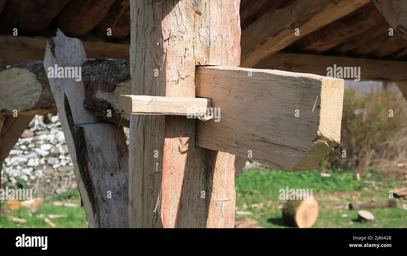 Medieval carpentry construction detail Stock Photo - Alamy