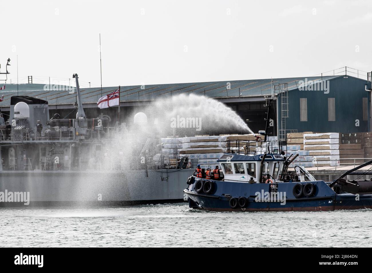 HMS Shoreham arriving at Shoreham Port this morning The boat was ...