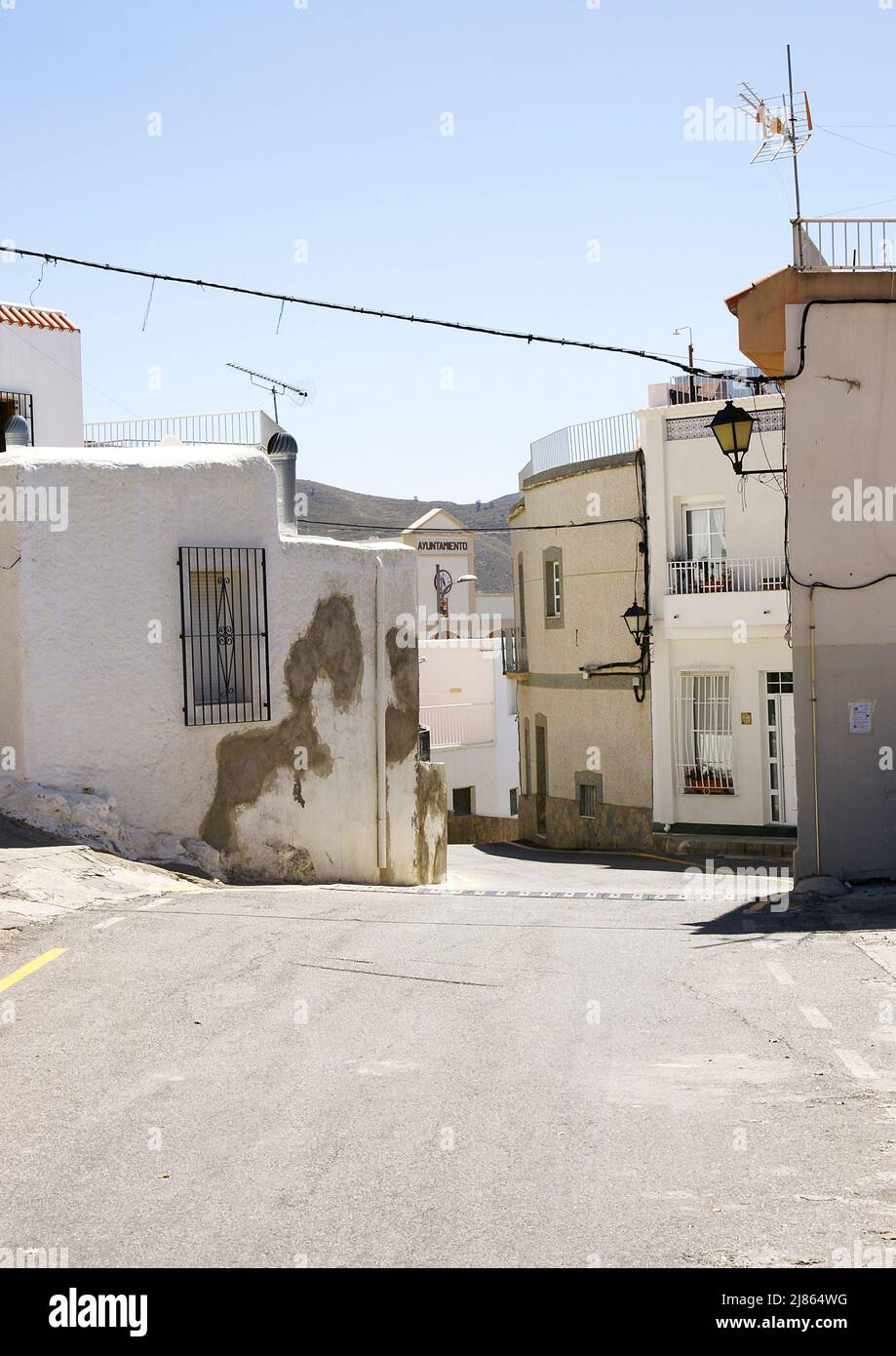 Panoramic and white facades in Enix, Almería, Spain, Europe Stock Photo ...