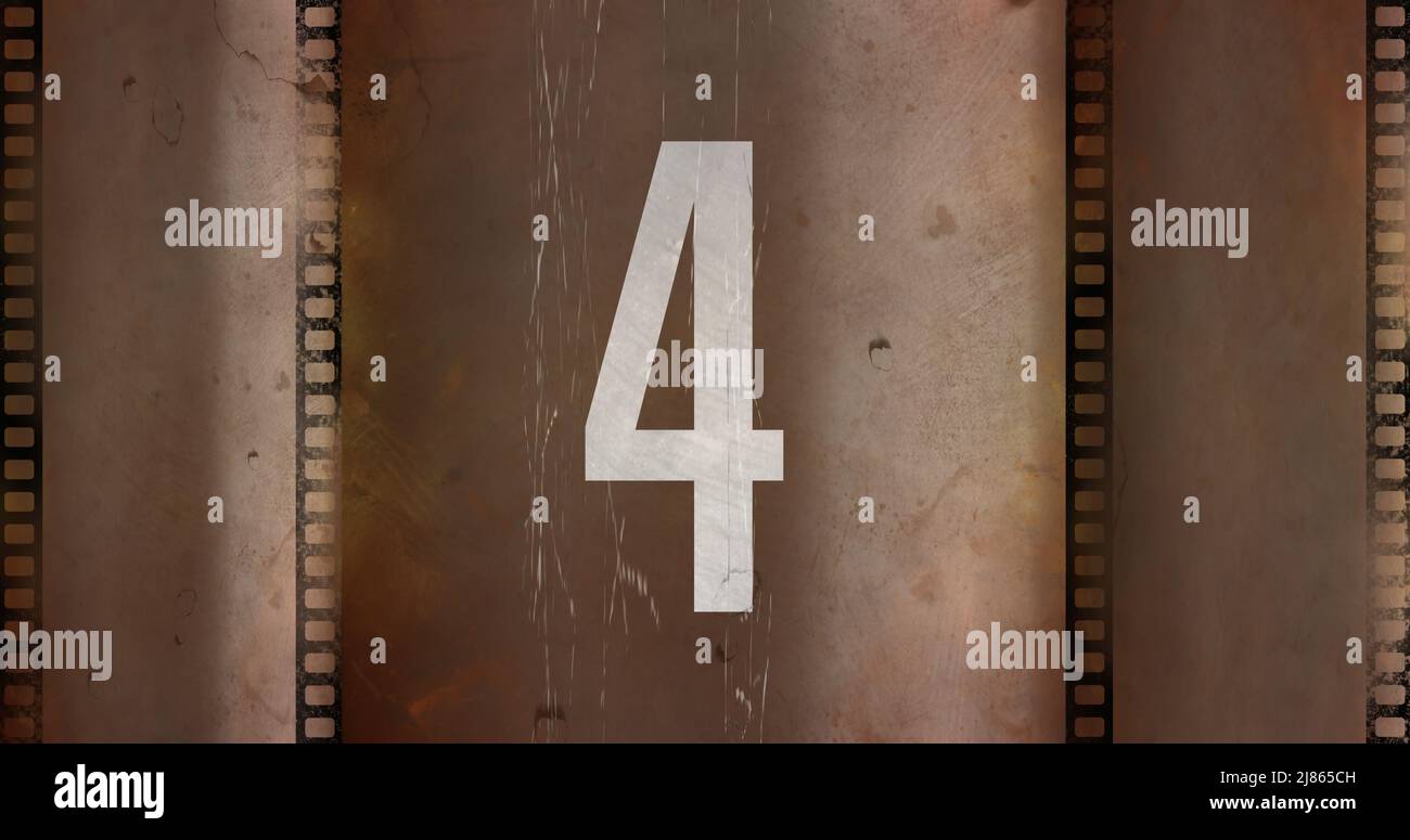 Vintage film countdown image 4k Stock Photo - Alamy