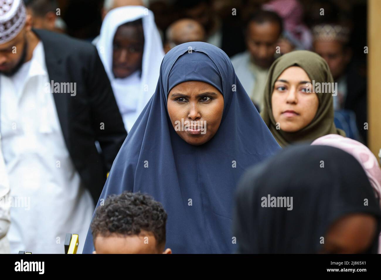 Muslim women leave a mosque after attending morning prayers. (Photo by ...