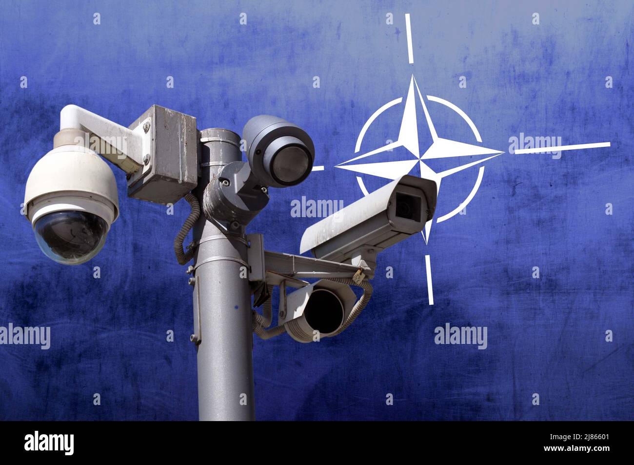 Closed circuit camera Multi-angle CCTV system against the background of ...