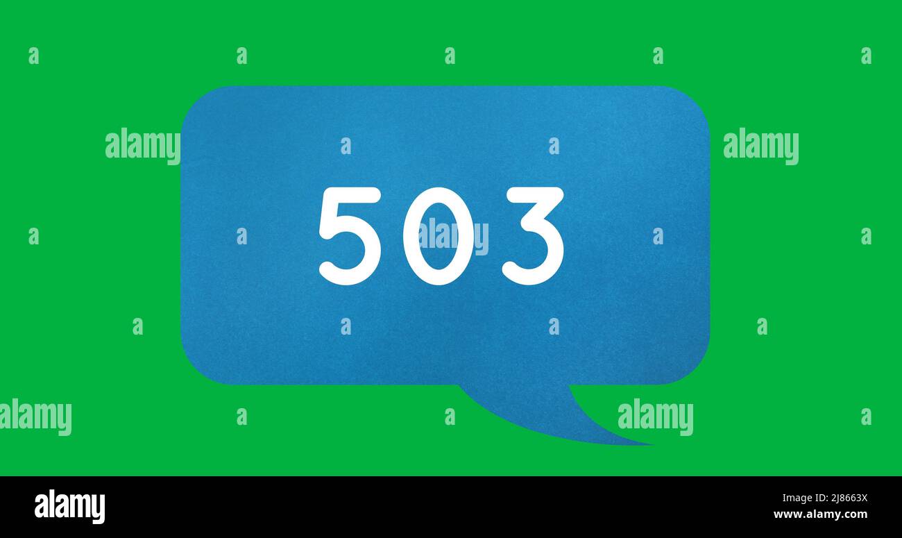 Blue chat box with increasing numbers 4k Stock Photo - Alamy
