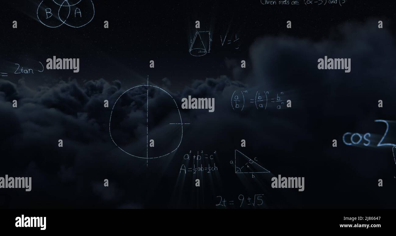 Clouds with maths equations 4k Stock Photo - Alamy