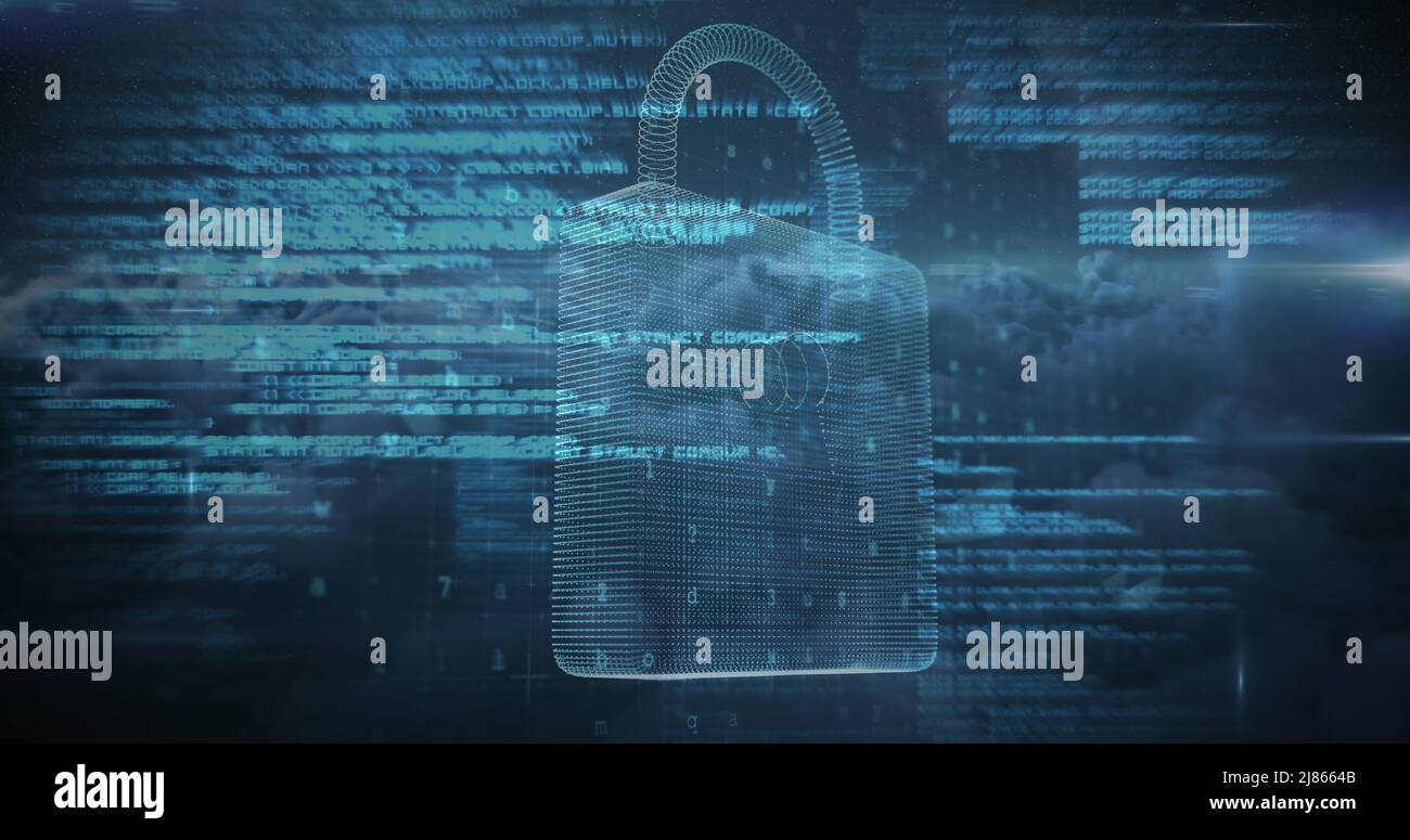 Digital lock in the sky 4k Stock Photo - Alamy