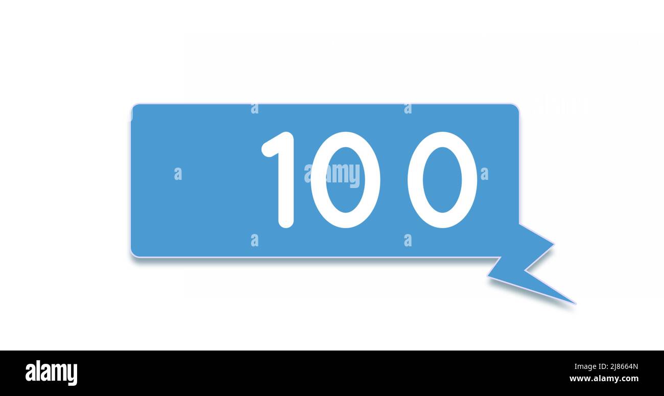 Blue chat box with increasing numbers 4k Stock Photo - Alamy