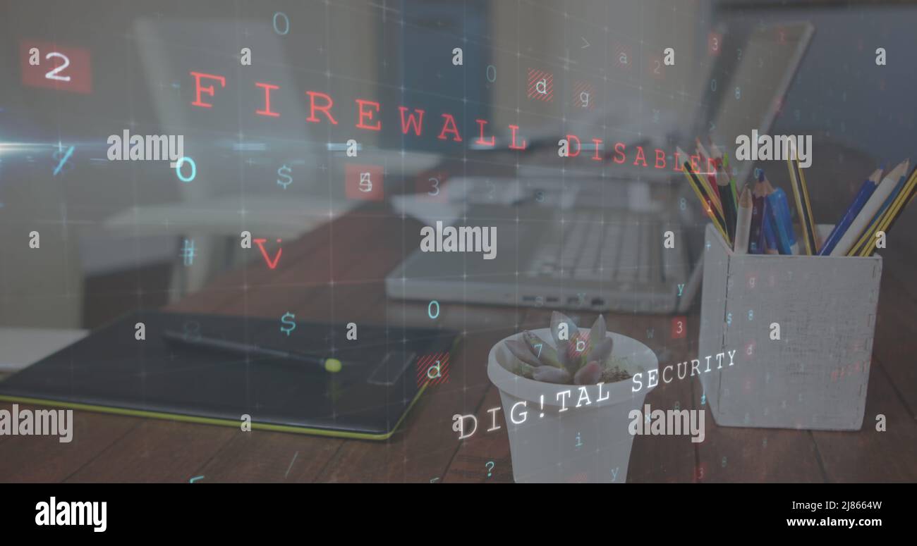 Office desk with security codes 4k Stock Photo - Alamy