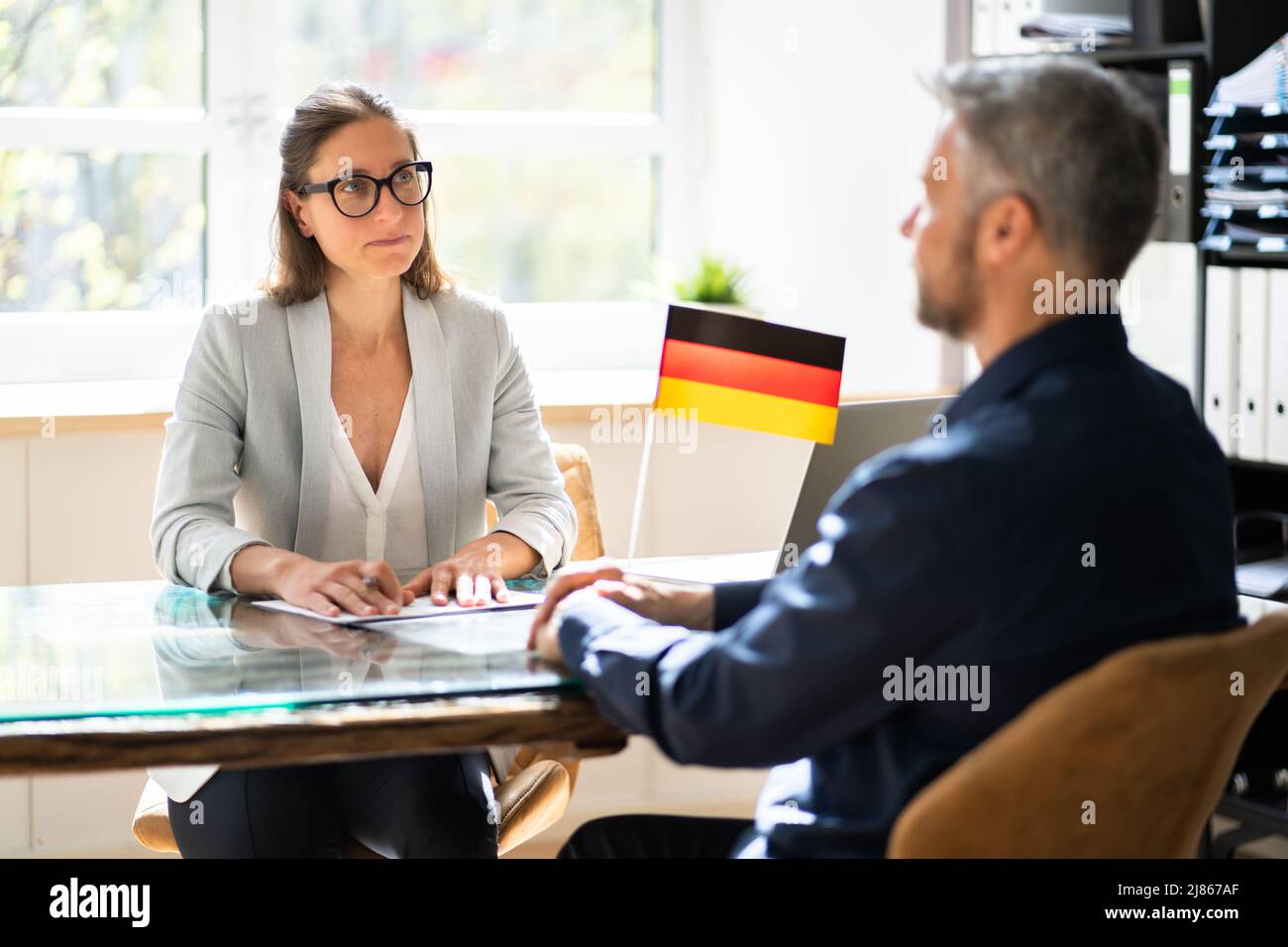 German Immigration Application And Consular Visa Interview Stock Photo ...