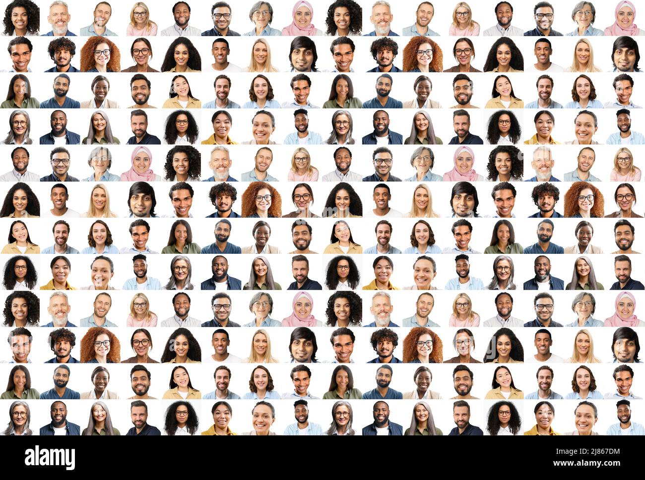 Collage of many diverse international people different ages and ...