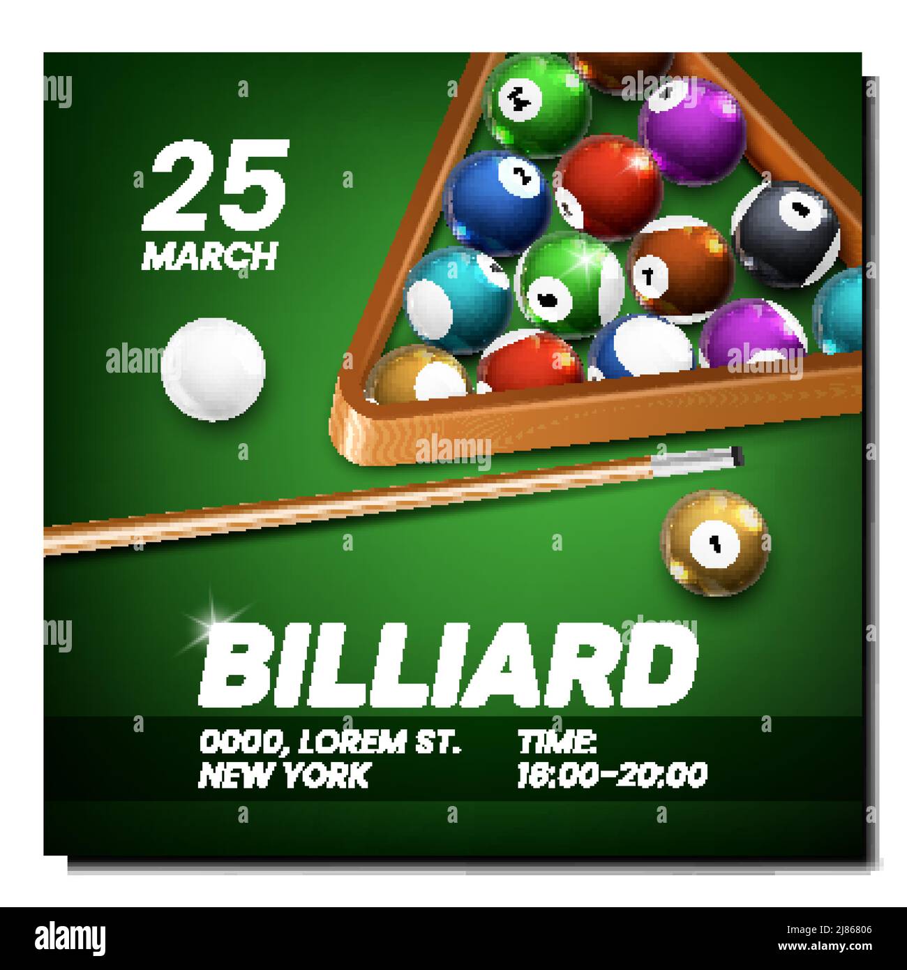 Billiard Game Creative Promotion Banner Vector Stock Vector Image & Art ...