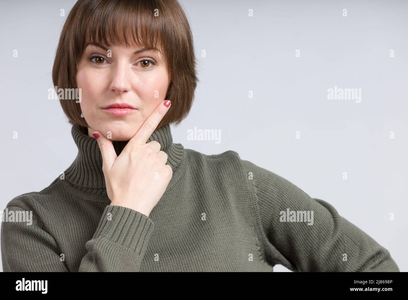 Woman thinking idea in hi-res stock photography and images - Alamy