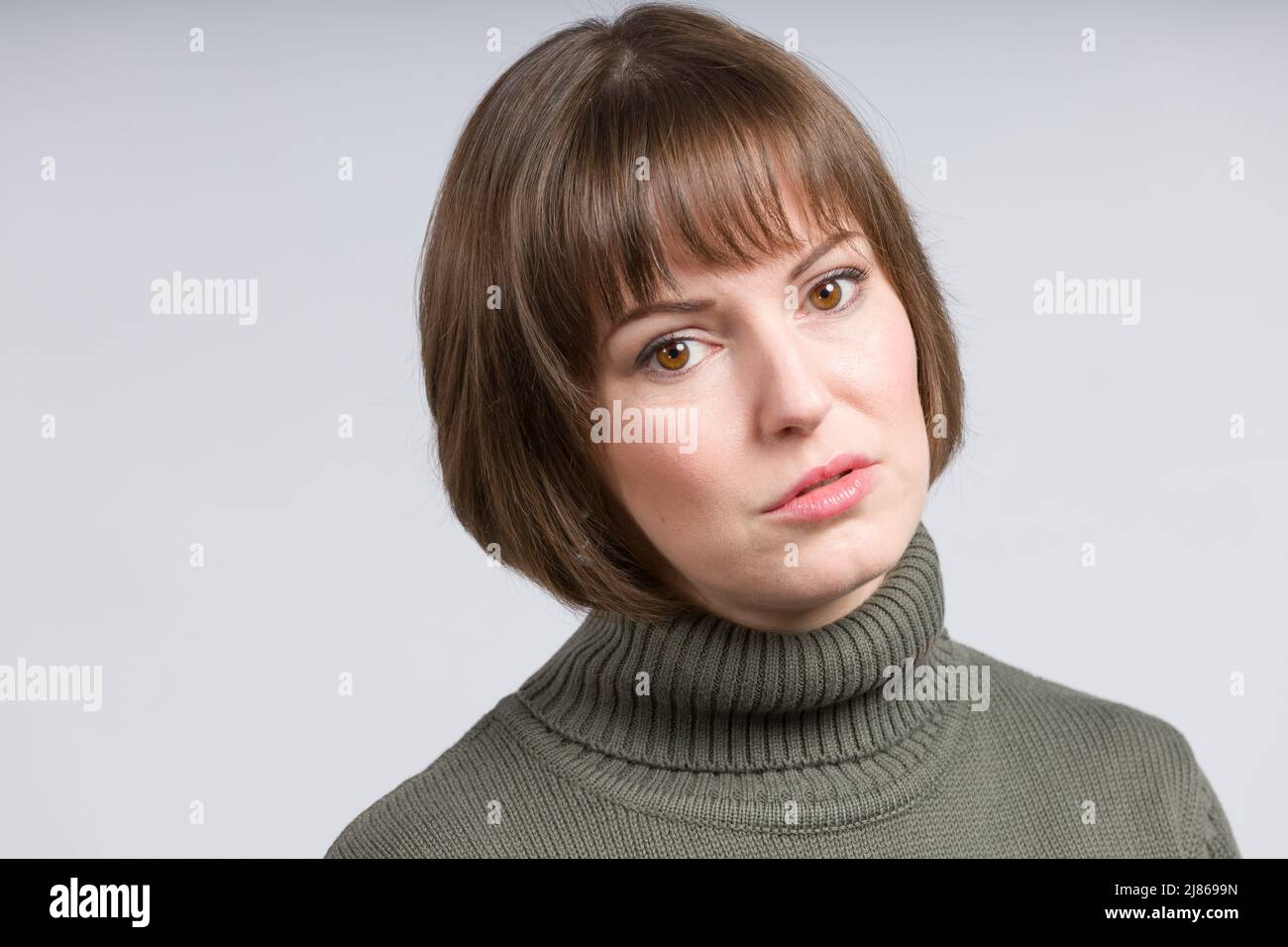 Angry sad woman standing hi-res stock photography and images - Alamy