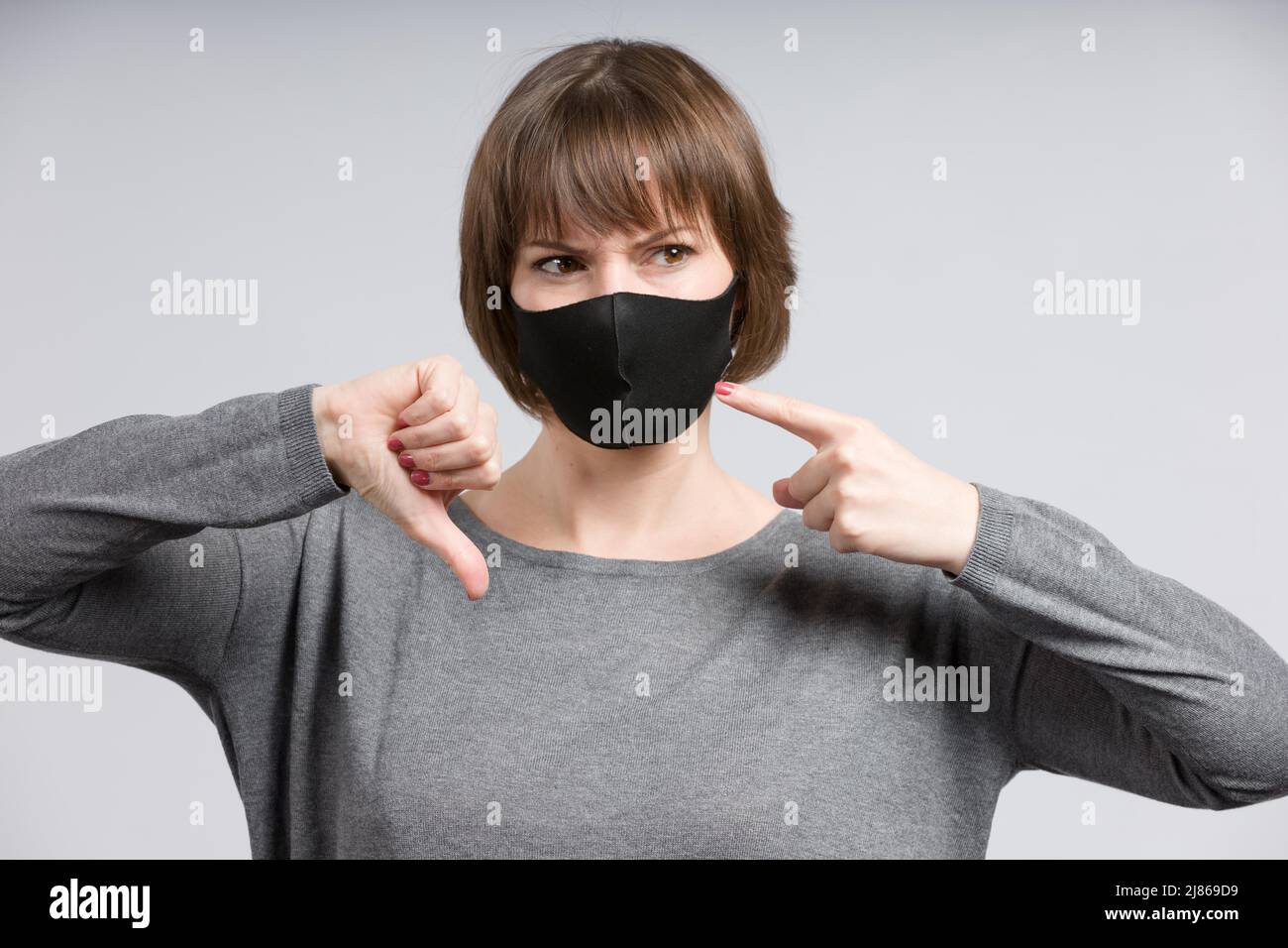 Angry woman face mask hi-res stock photography and images - Alamy