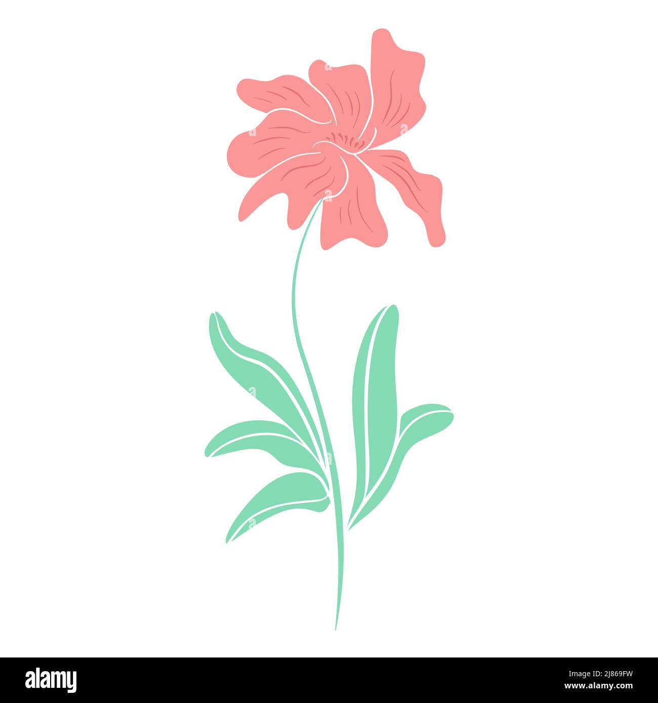 Delicate pink abstract flower vector illustration. Bloom silhouette ...