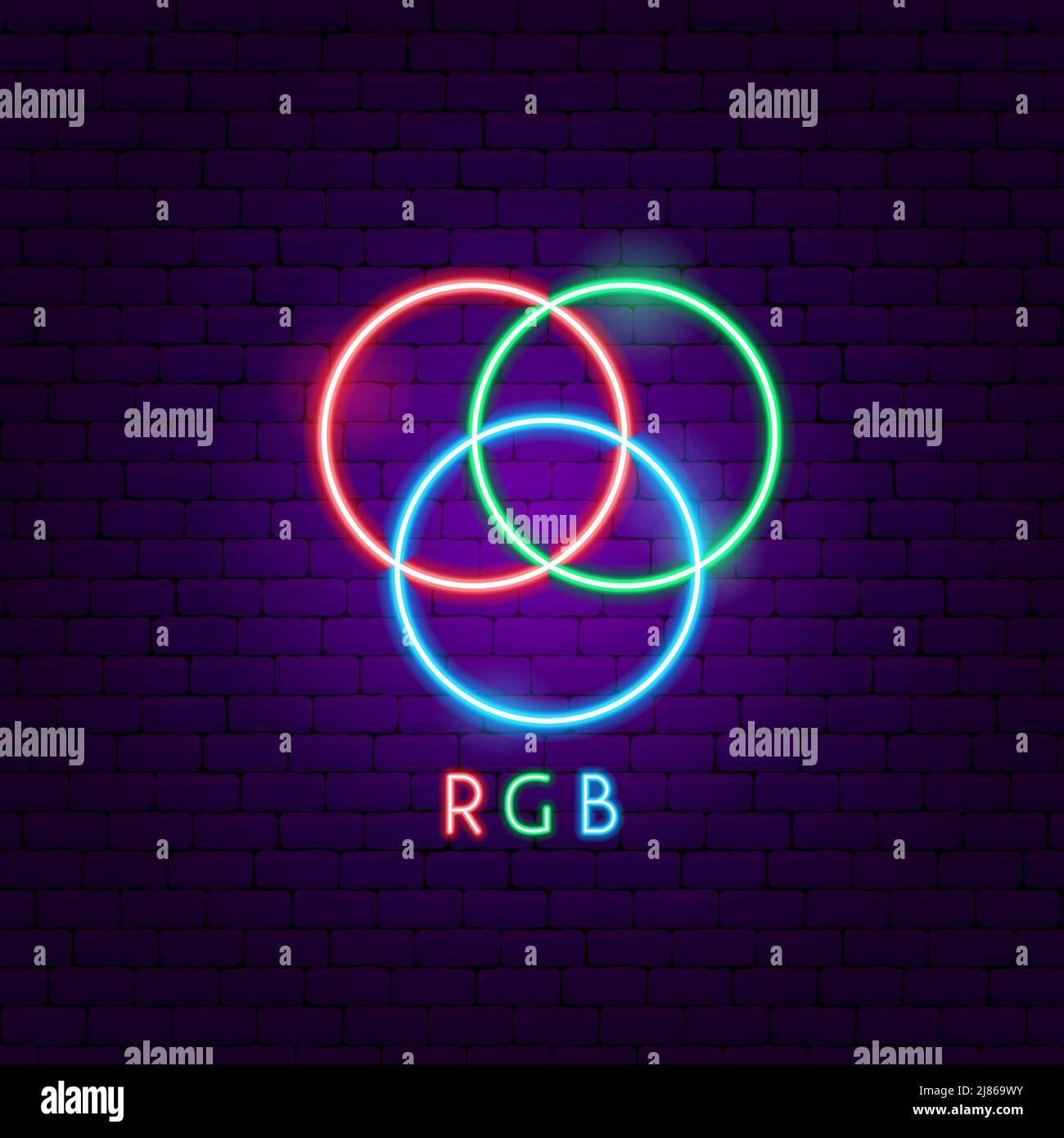 RGB Neon Label. Vector Illustration of Color Scheme Promotion Stock ...