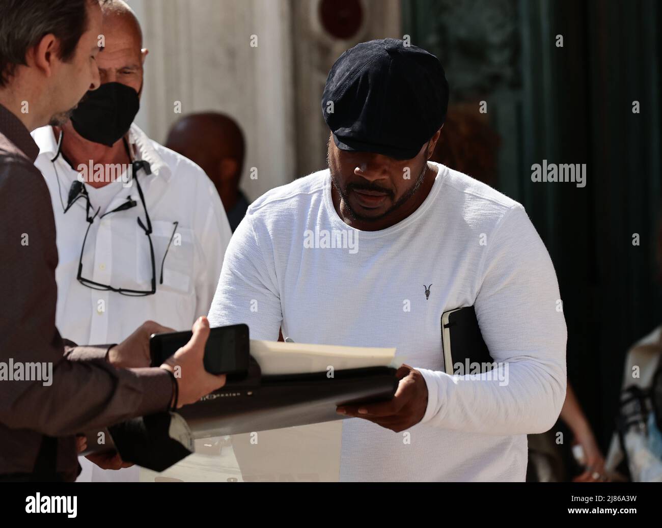 Venice, Italy. 13th May, 2022. Filming of the film Lift produced by ...