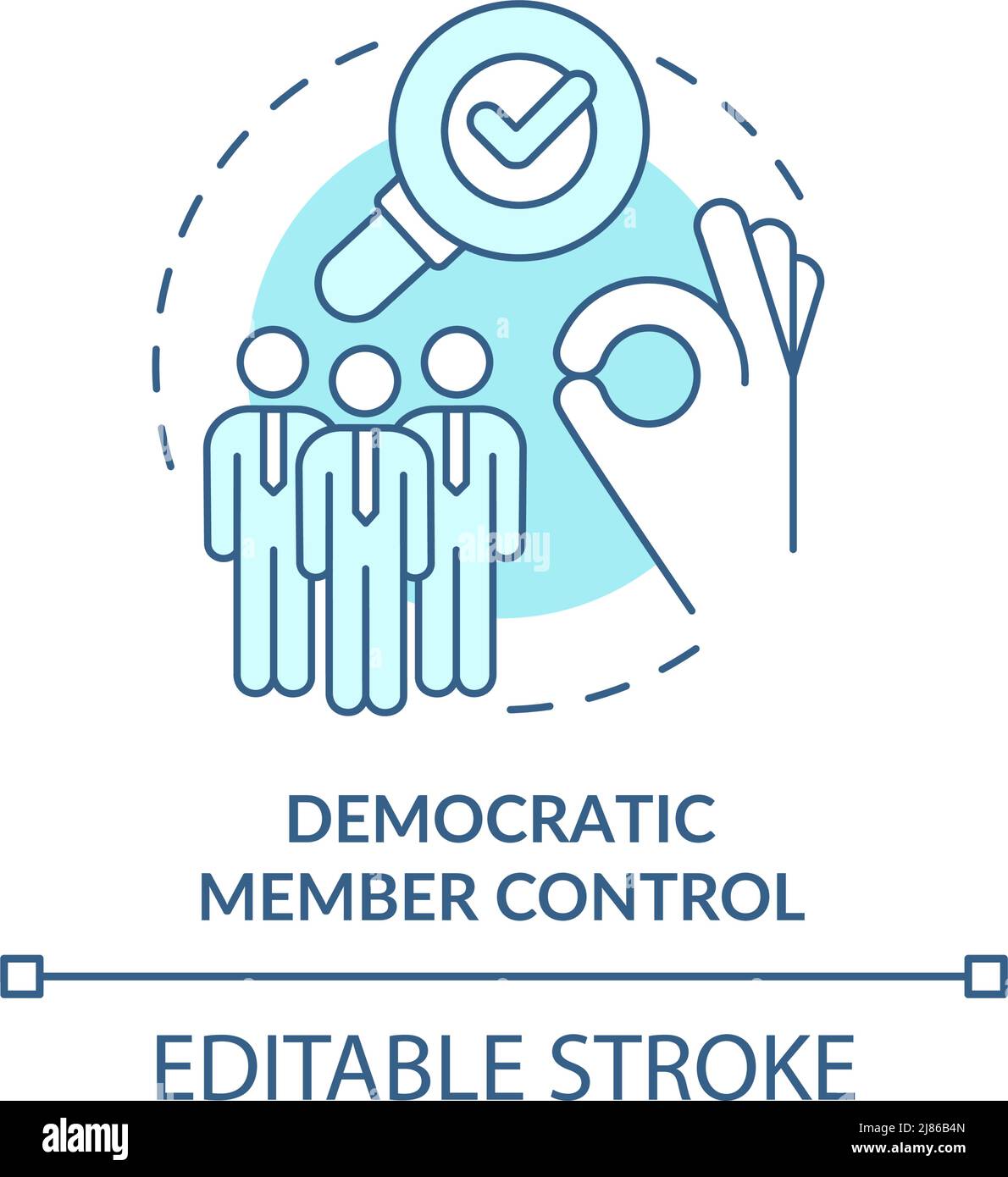 Democratic member control turquoise concept icon Stock Vector Image ...