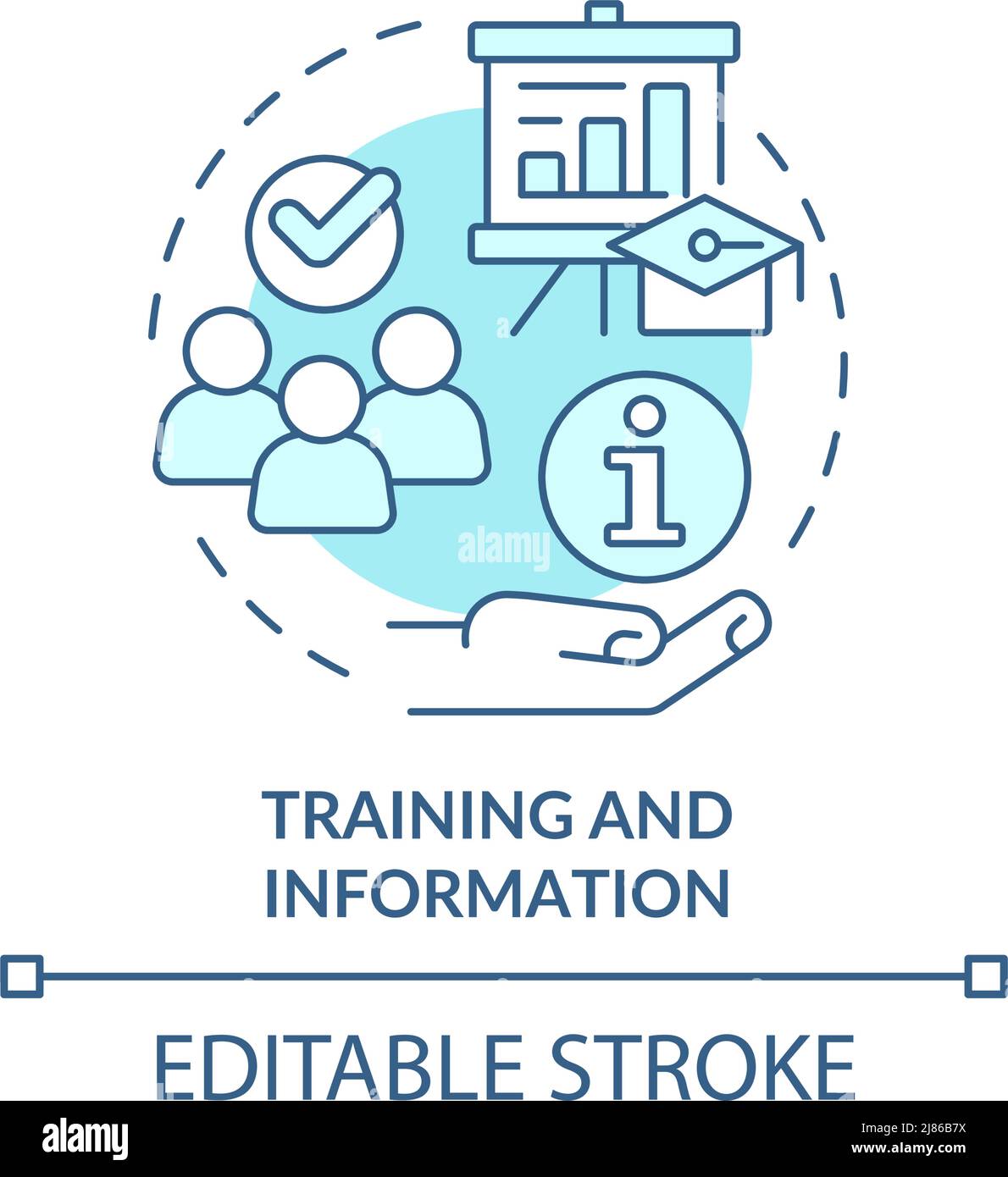 Training and information turquoise concept icon Stock Vector Image ...