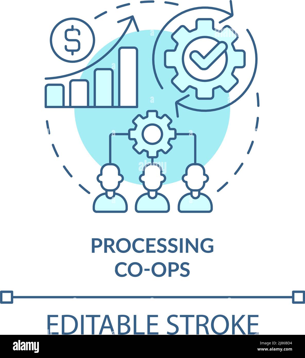 Processing co-ops turquoise concept icon Stock Vector Image & Art - Alamy