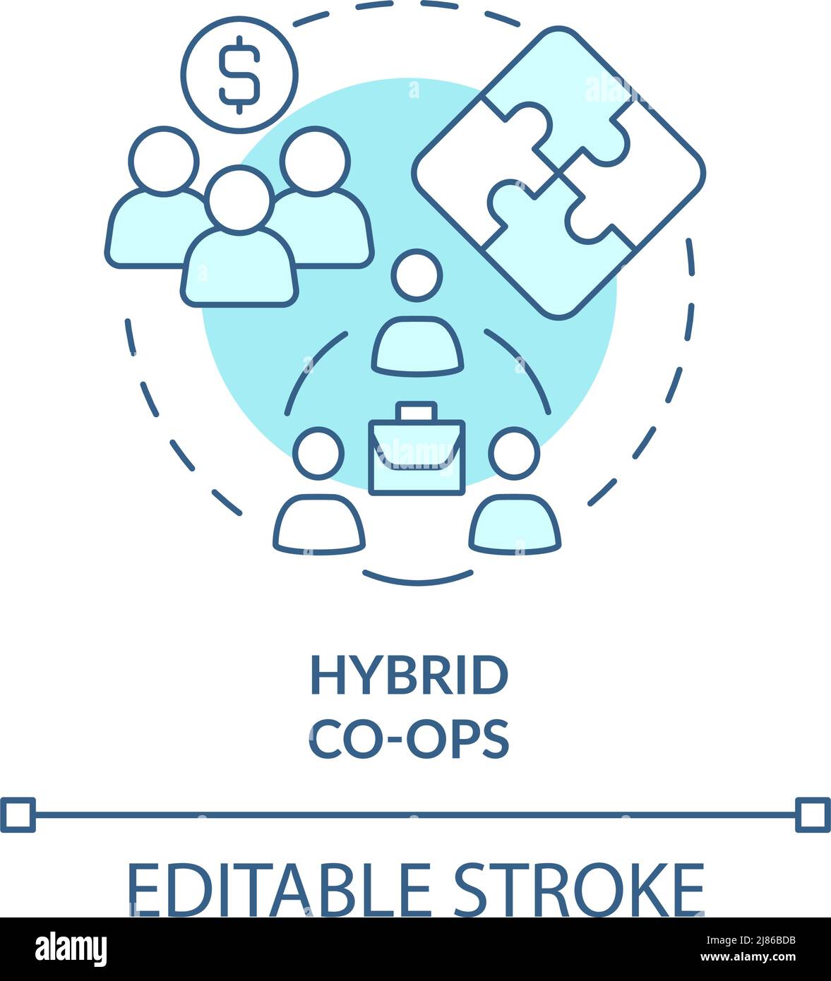 Hybrid co-ops turquoise concept icon Stock Vector Image & Art - Alamy