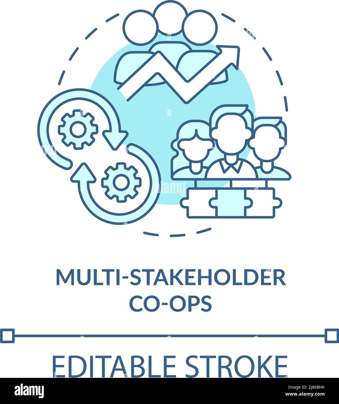 Multi-stakeholder co-ops turquoise concept icon Stock Vector Image ...