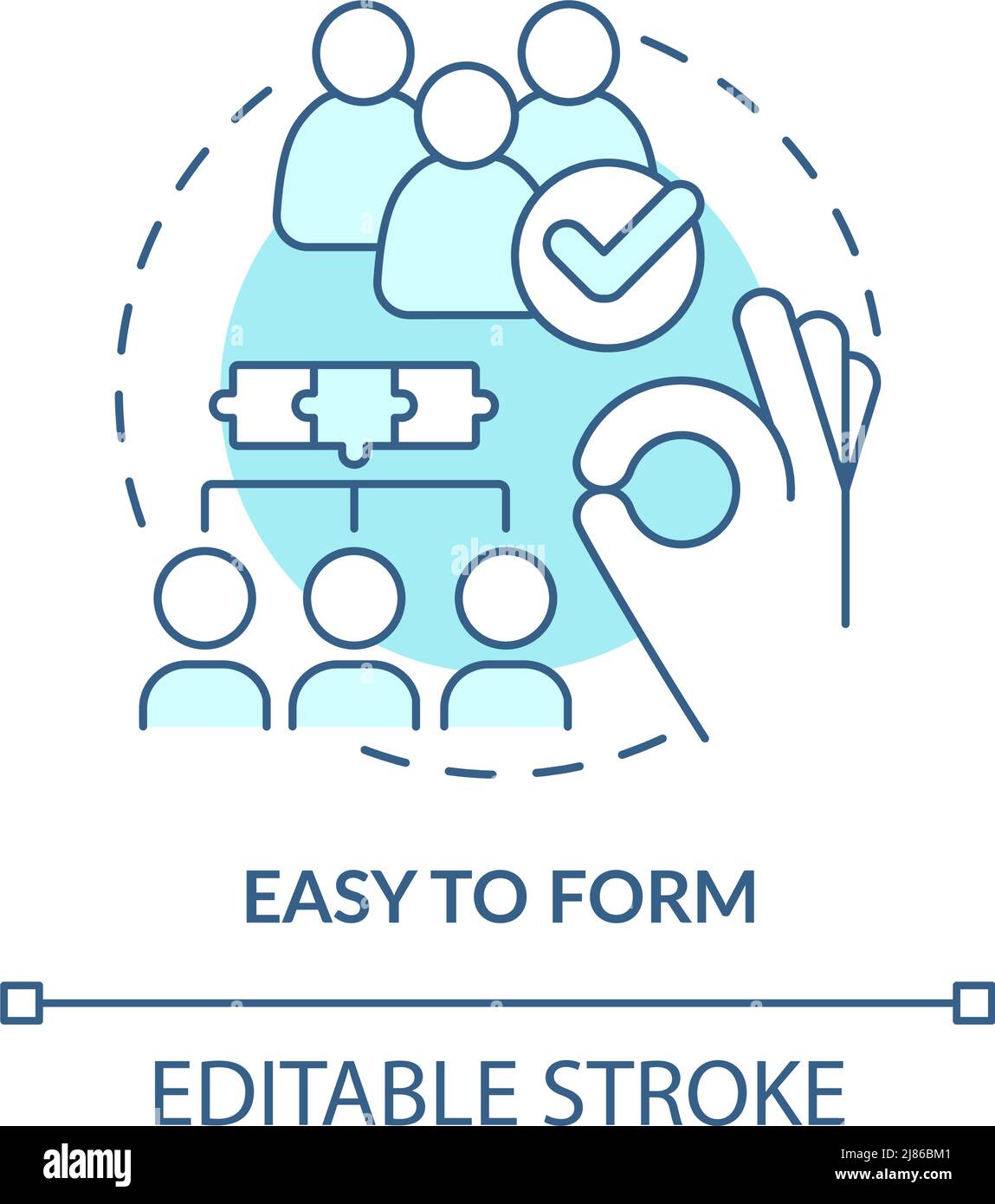 Easy to form turquoise concept icon Stock Vector Image & Art - Alamy