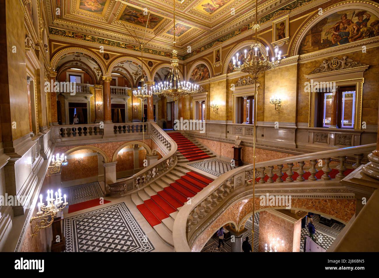 Budapest, Hungary. Interior of the Hungarian Royal State Opera House ...