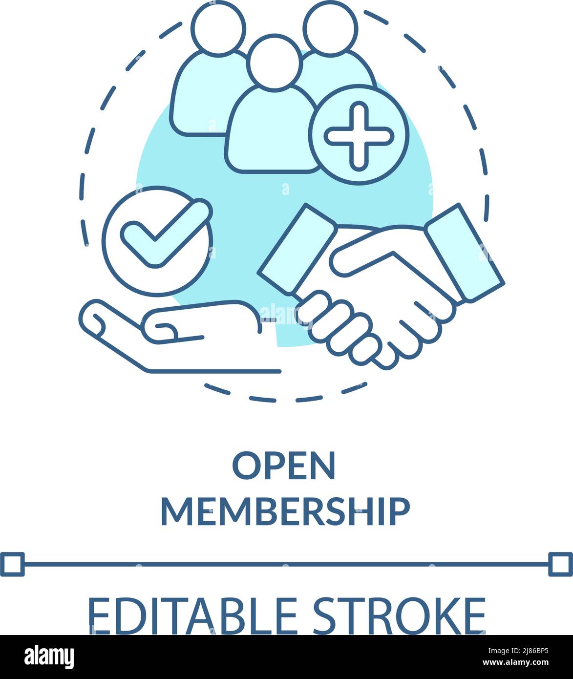 Open membership turquoise concept icon Stock Vector Image & Art - Alamy