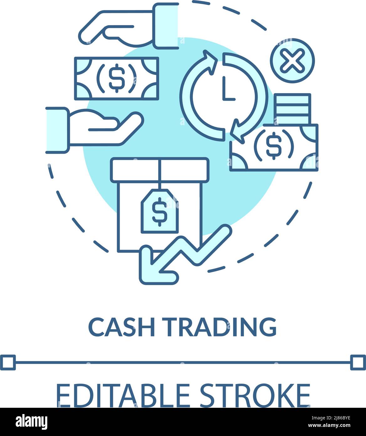 Cash trading turquoise concept icon Stock Vector Image & Art - Alamy