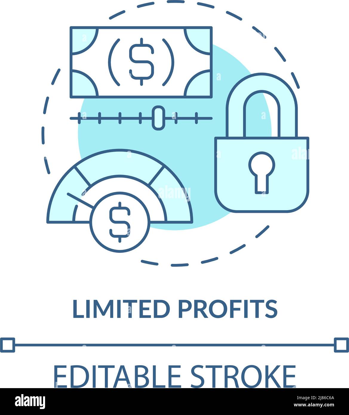 Limited profits turquoise concept icon Stock Vector Image & Art - Alamy
