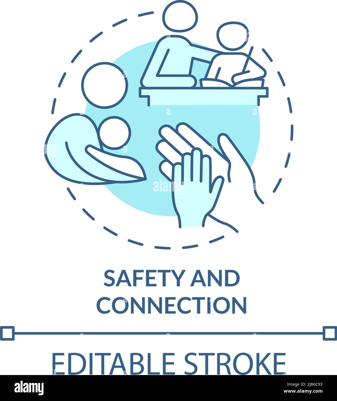 Safety and connection turquoise concept icon Stock Vector Image & Art ...